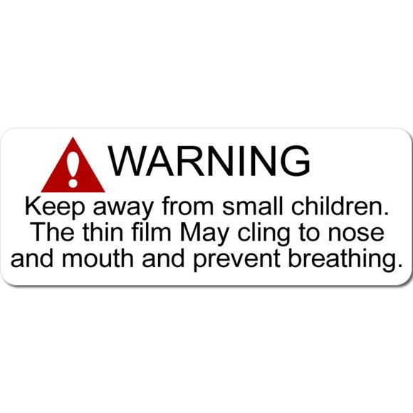 Office | 12 Suffocation Warning Labels Stickers Matte Paper | Poshmark